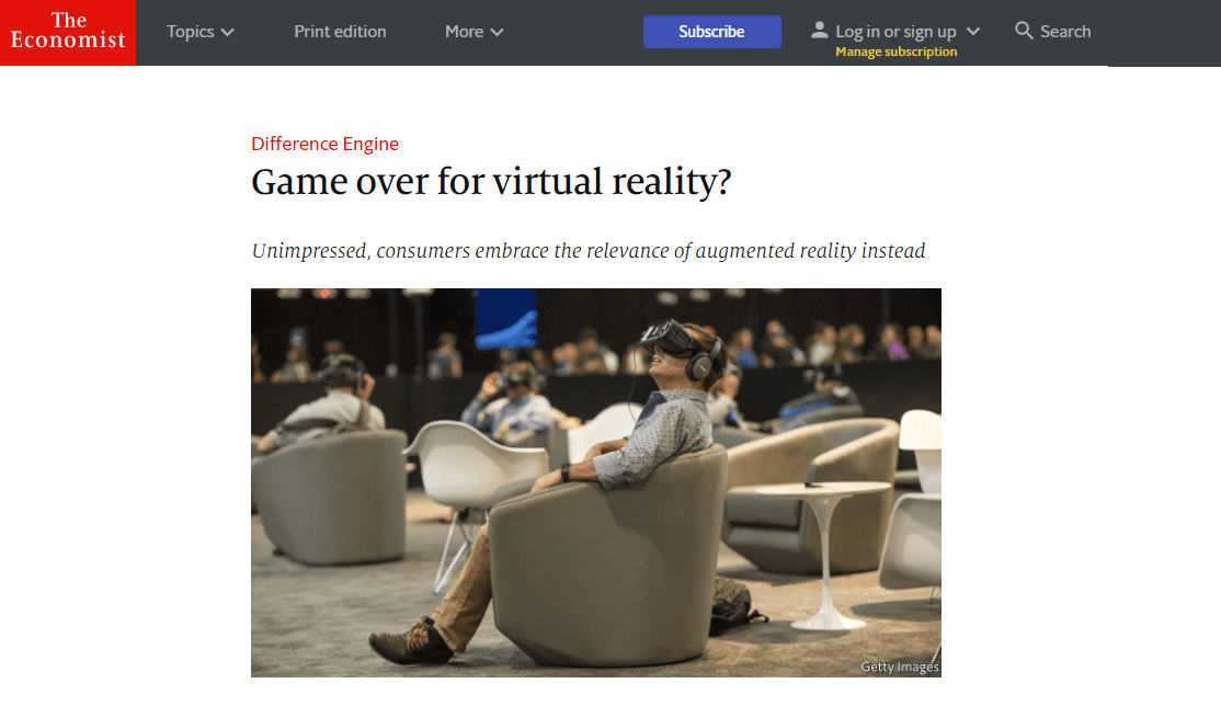 Game over for VR - האומנם?